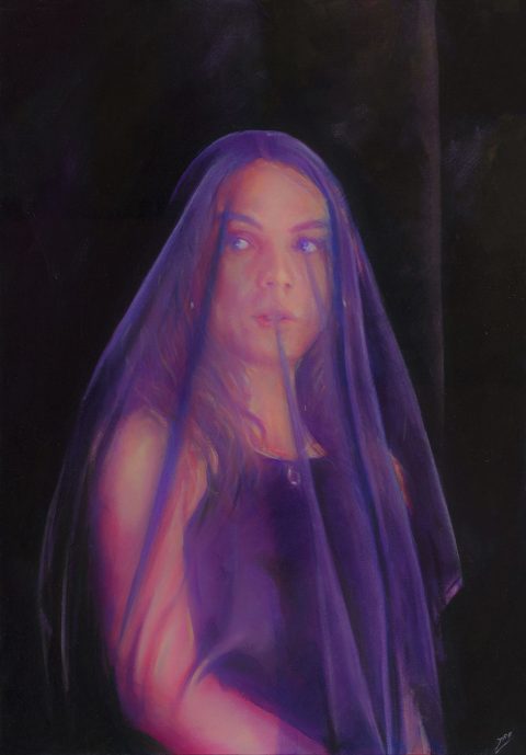 Veil No. 2 - oil portrait by Jon Elworthy Art